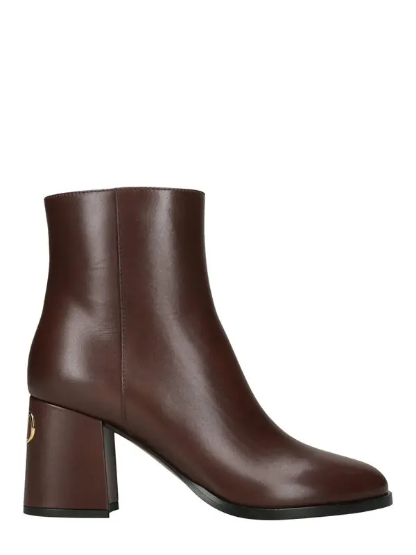 Valentino Garavani Leather Fawcette Ankle Boots 75 - Brown