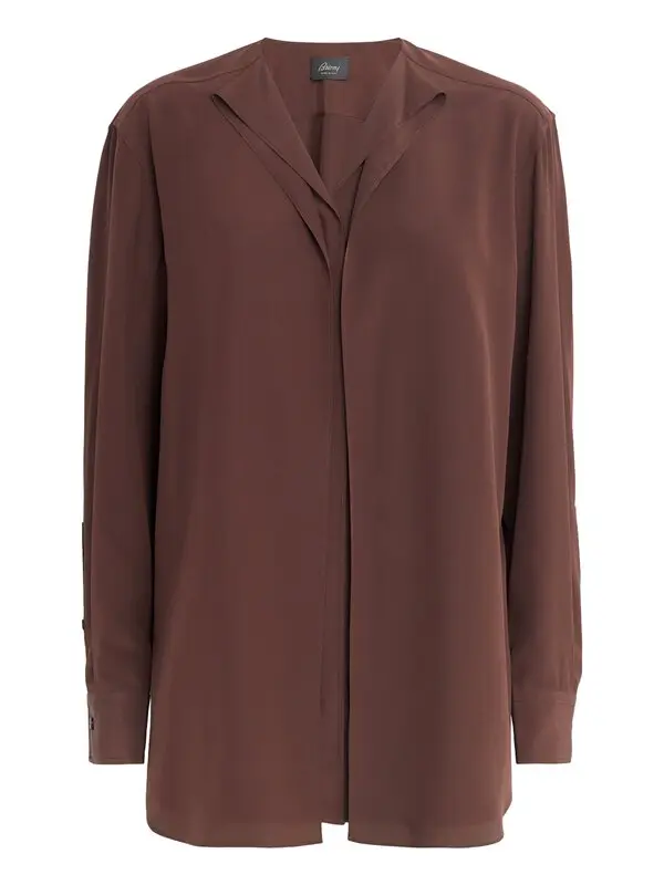 Brioni Silk Layered Shirt - Brown