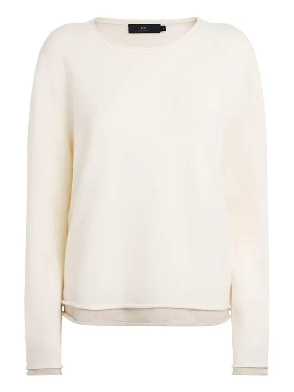 Arch4 Cashmere Double Layer Sweater - White