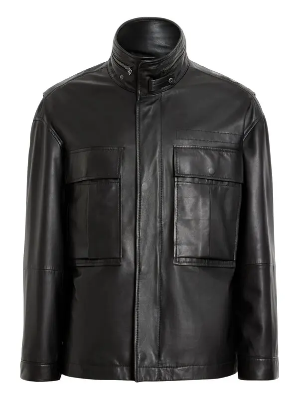 ALLSAINTS Halton Leather Military Jacket - Black