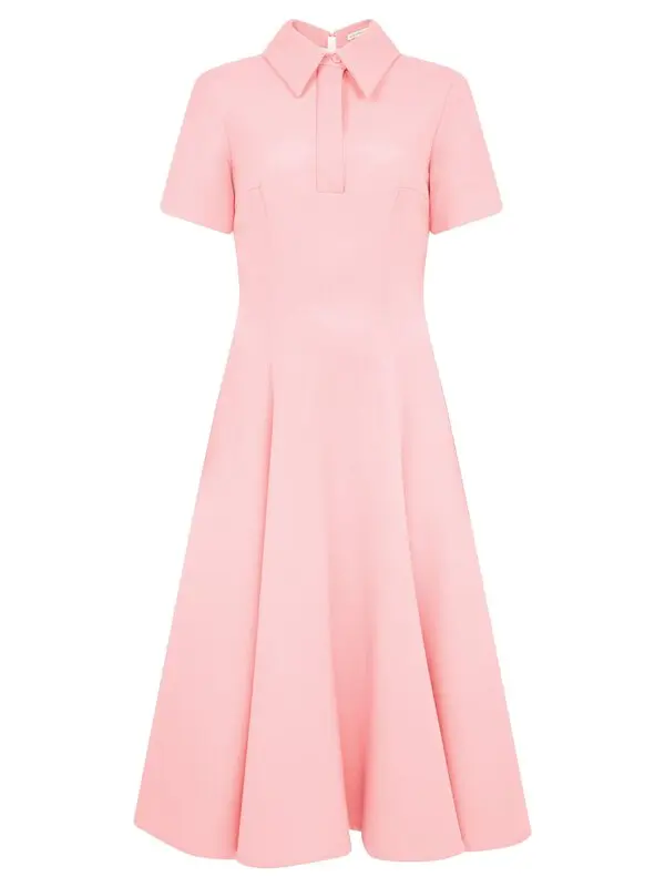 EMILIA WICKSTEAD Feliciana Wool Crepe A-line Dress - Pink