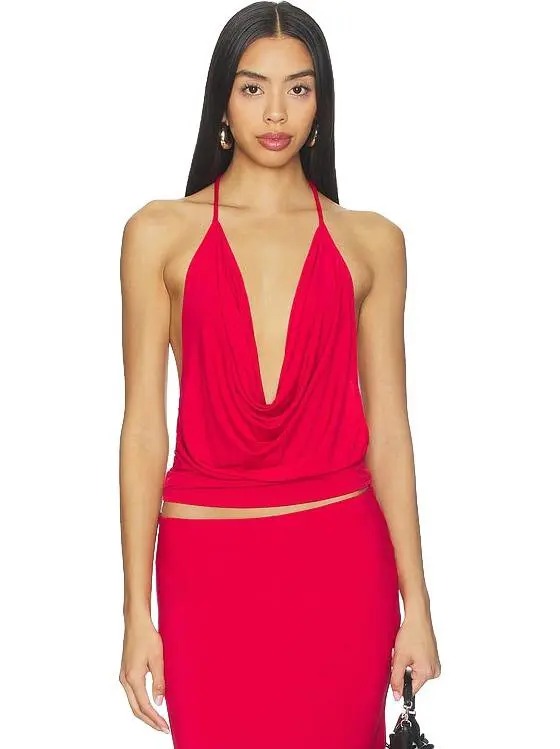 BELLA VENICE Elsa Halter Top - Red