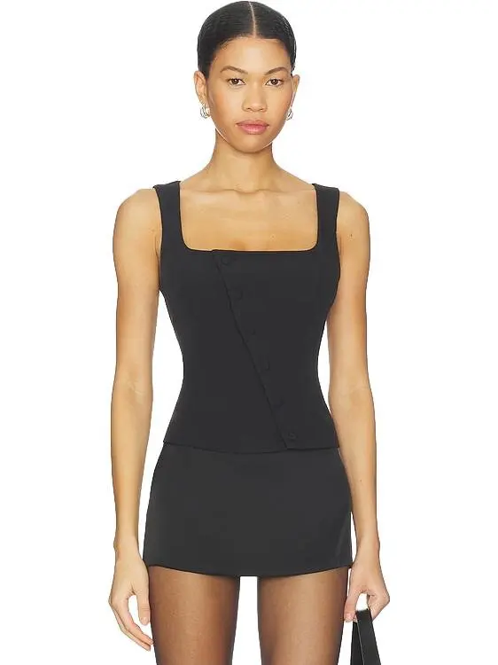 ALL THE WAYS Gwynne Button Up Top - Black