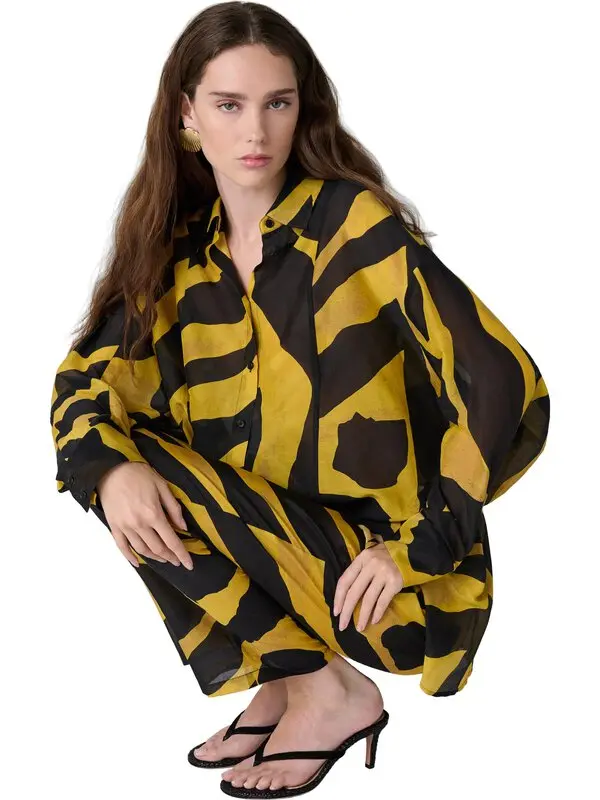 Diane Von Furstenberg Laura Shirt - Giant Water Tiger Golden Hour
