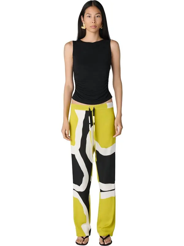 Diane Von Furstenberg Straight Leg Pants - Giant Paper Sun Absynth