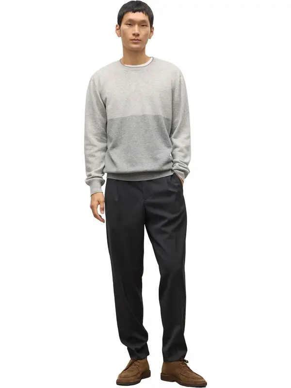 Johnstons Of Elgin Two-tone Cashmere Jumper - Grey