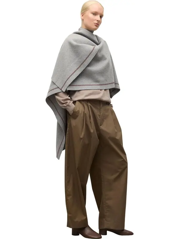 Johnstons Of Elgin Hawk Light Cashmere Poncho - Grey