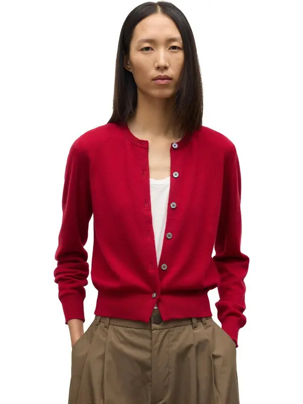 Johnstons Of Elgin Iris Classic Cashmere Cardigan - Red