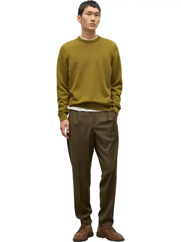 Johnstons Of Elgin Rory Classic Cashmere Crew Jumper - Green