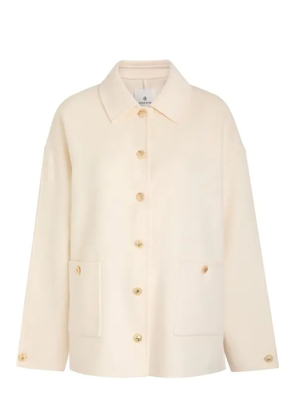 ANINE BING Luca Wool And Cashmere-blend Jacket - Ivory