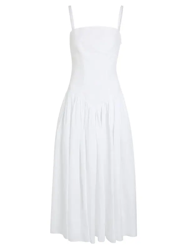 Gabriela Hearst Oriana Linen Midi Dress - White