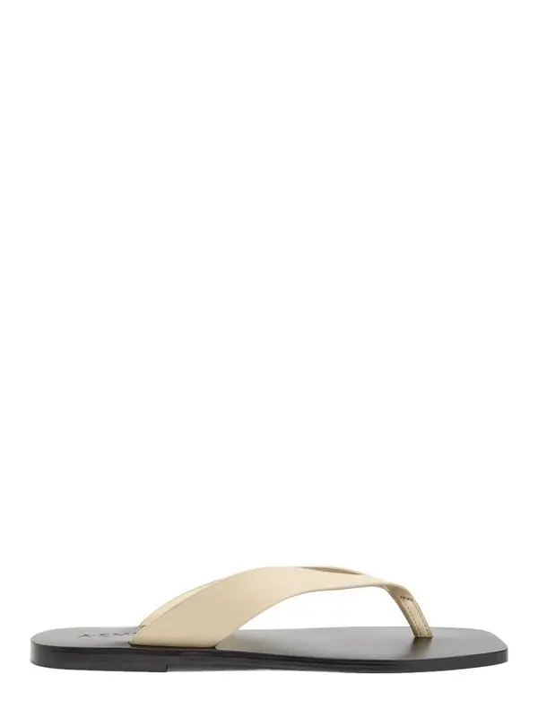 A.emery Kinto Leather Flip Flops - White And Black