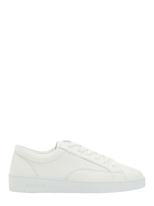 JUDE LLOW Nico Panelled Grained Leather Sneakers - White