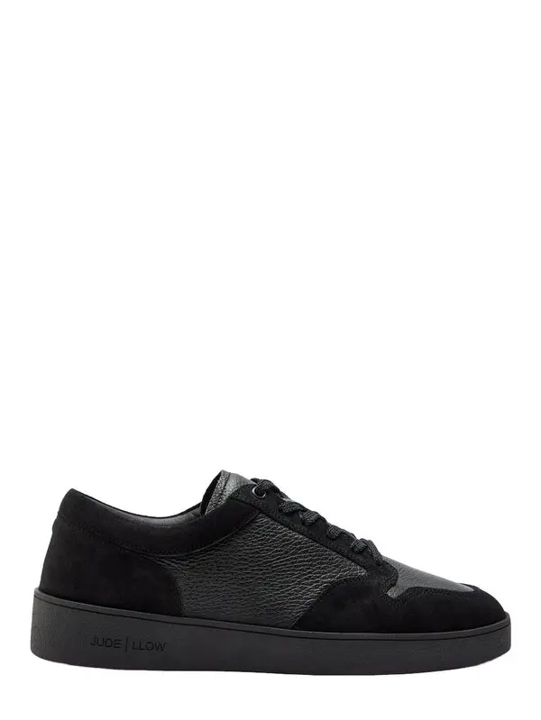 JUDE LLOW Panelled Grained Leather Sneakers - Black