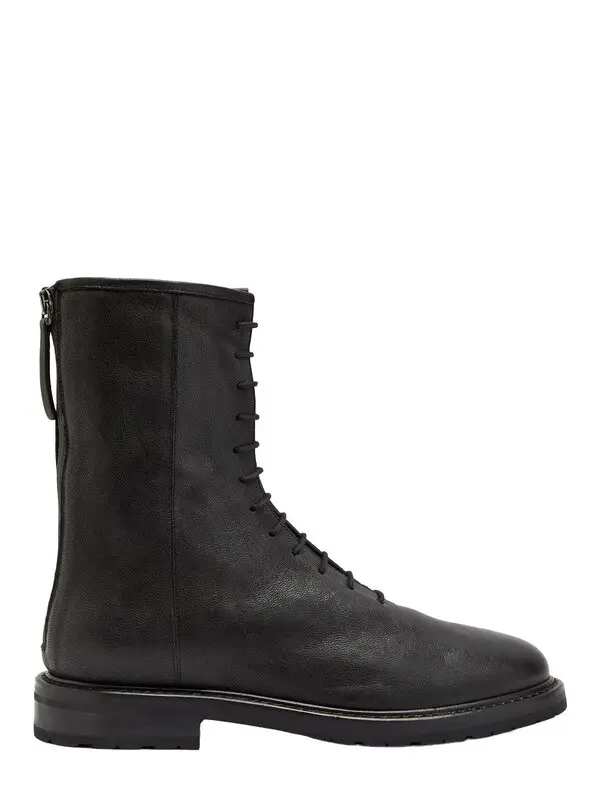 Legres Grained Leather Ankle Boots - Black