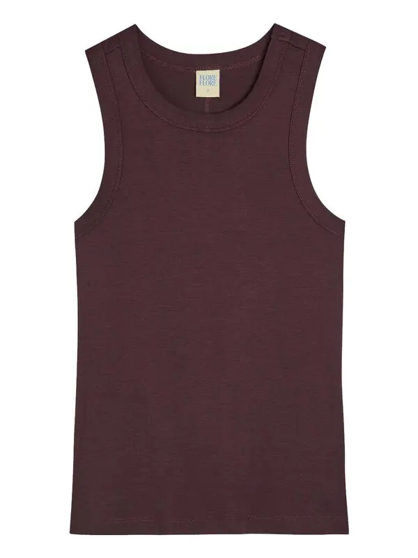FLORE FLORE Hannah Cotton Tank - Brown