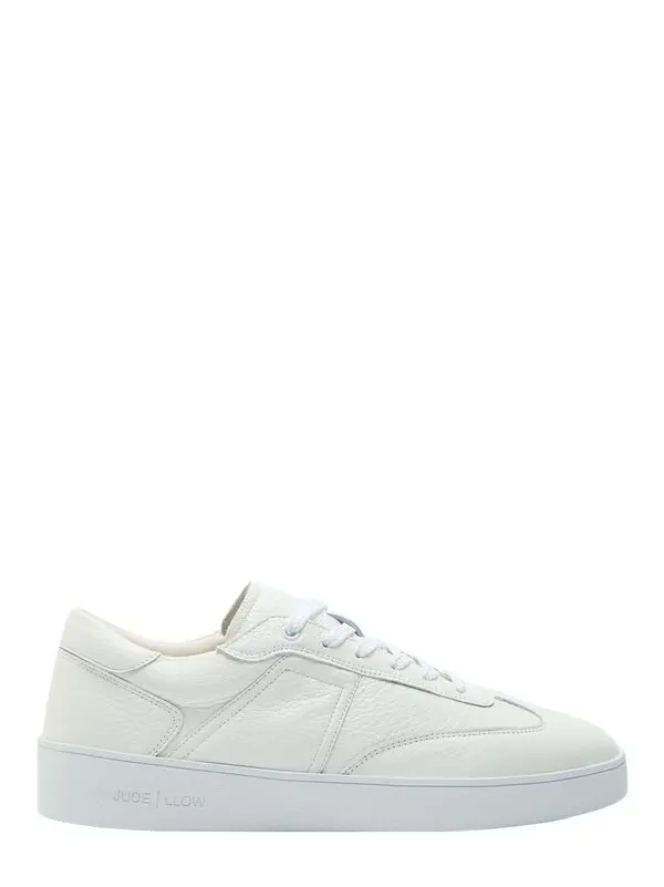 JUDE LLOW Pierre Panelled Grained Leather Sneakers - White