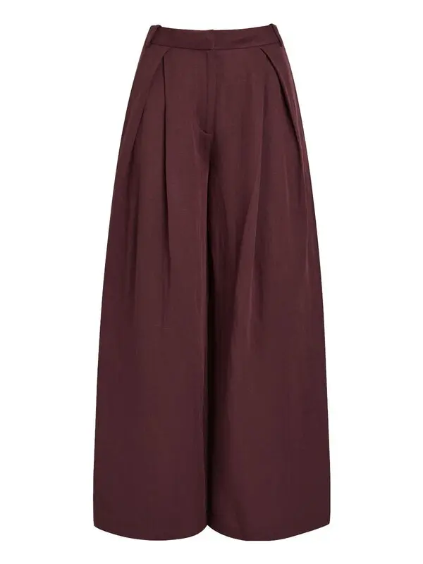 Faithfull The Brand Astrid Wide-leg Trousers - Dark Red