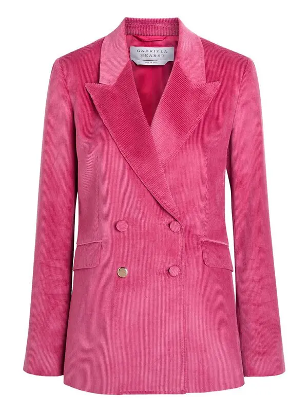 Gabriela Hearst Angela Double-breasted Corduroy Blazer - Pink