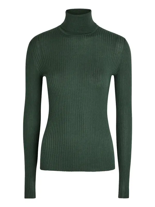Gabriela Hearst Peppe Roll-neck Cashmere-blend Top - Green