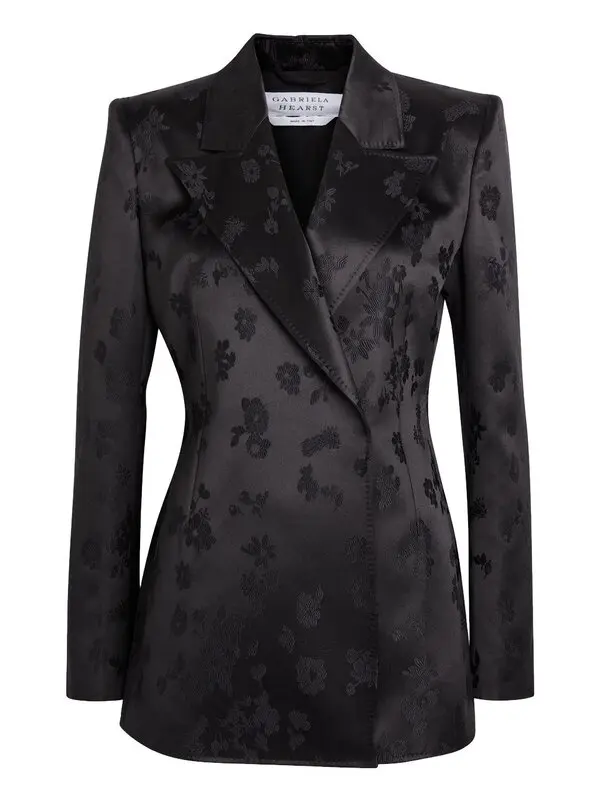 Gabriela Hearst Aleah Floral-jacquard Blazer - Black