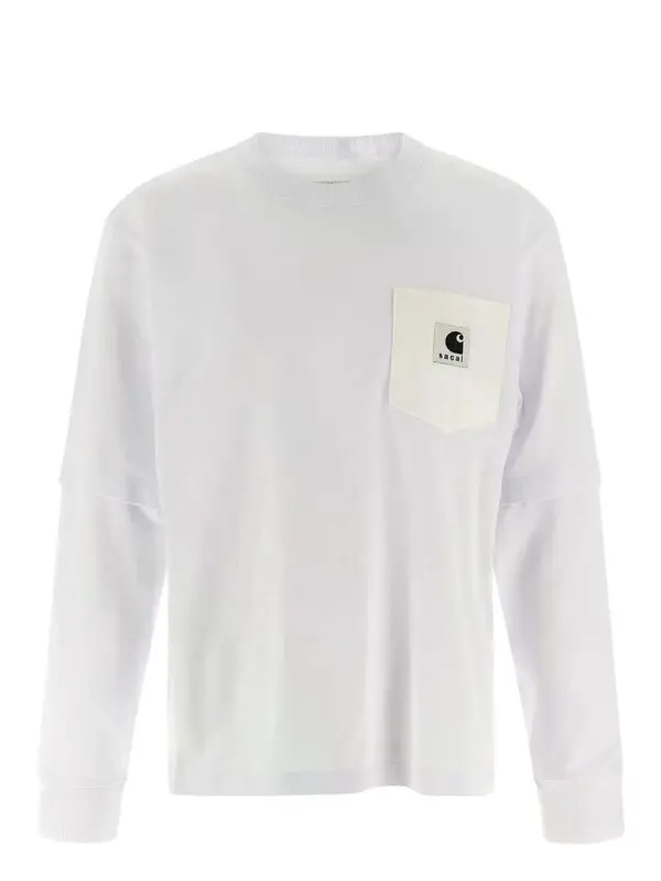 Sacai Logo-patch T-shirt - White