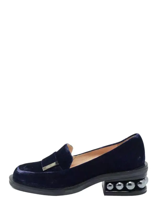 NICHOLAS KIRKWOOD Pearl-embellished Loafers - Blue