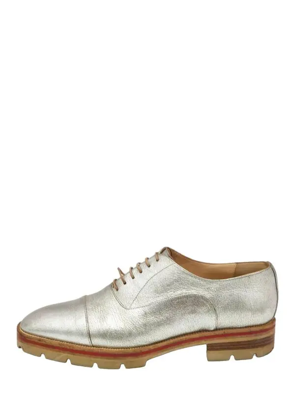 CHRISTIAN LOUBOUTIN Leather Oxford Shoes - Silver