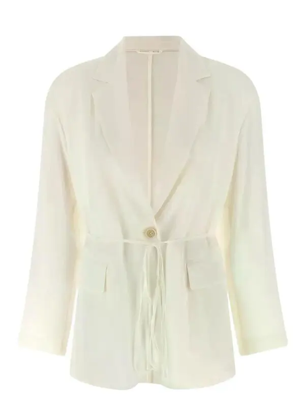 Brunello Cucinelli Knotted Lace Single-breasted Blazer - White