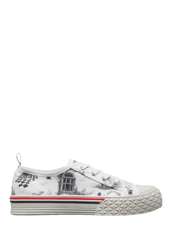 Thom Browne Toile-print Low-top Sneakers - White