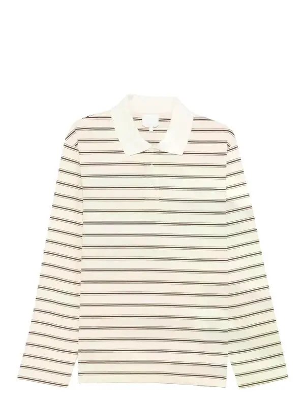 A.p.c. Striped Long-sleeve Polo Shirt - Neutrals
