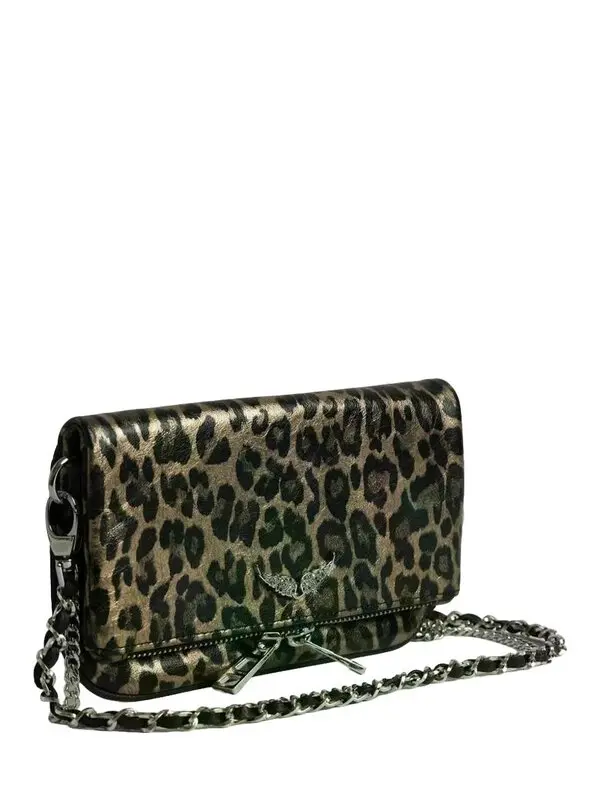 Zadig&Voltaire Nano Rock Leopard-effect Shoulder Bag - Grey