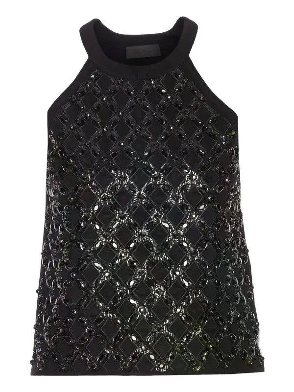 Liu Jo Halterneck Embellished Top - Black