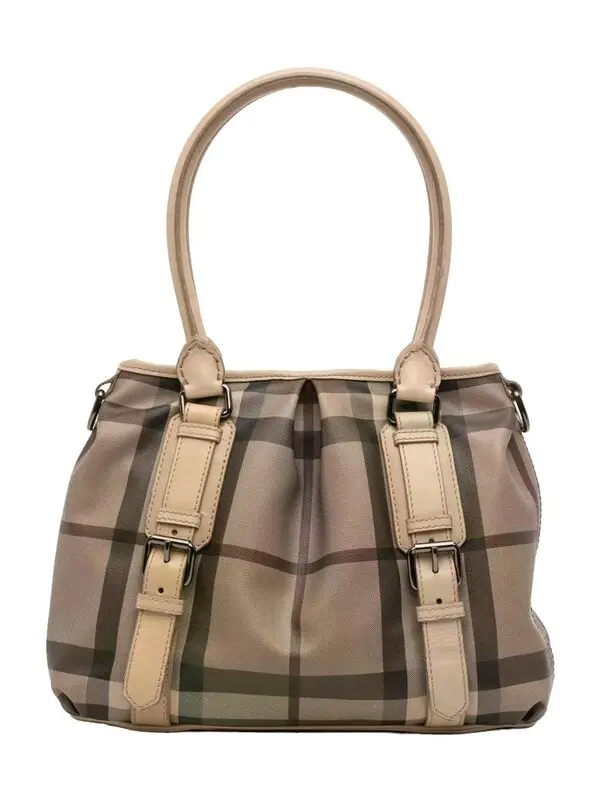 Burberry Smoke Check Northfield Satchel - Brown