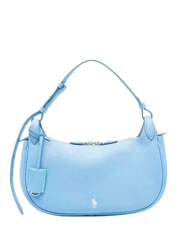 Polo Ralph Lauren Logo-print Pebbled Shoulder Bag - Blue