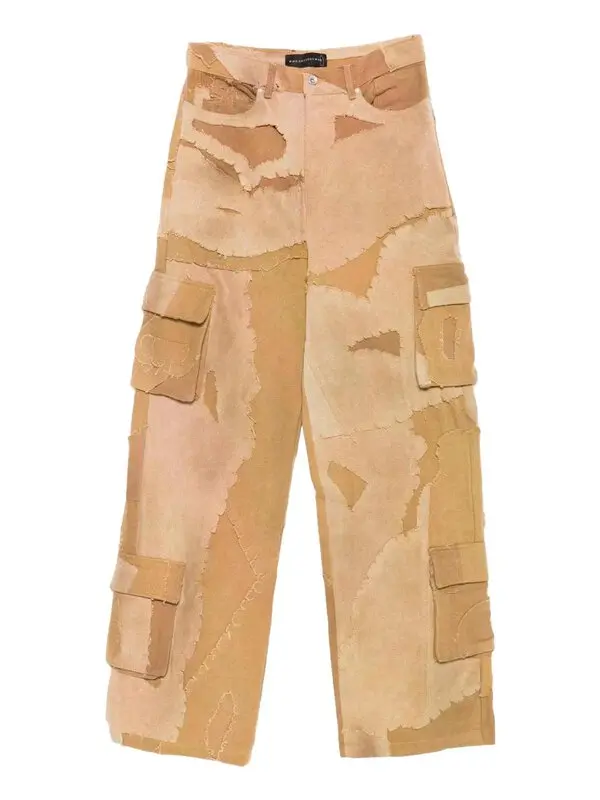 WHO DECIDES WAR BY EV BRAVADO Patchwork Buttoned Jeans - Neutrals
