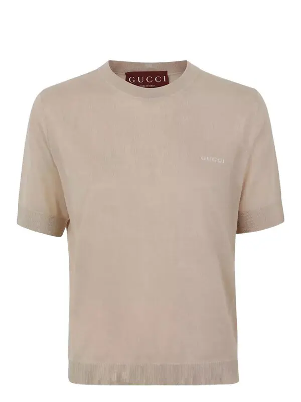 Gucci Logo-detail Top - Neutrals
