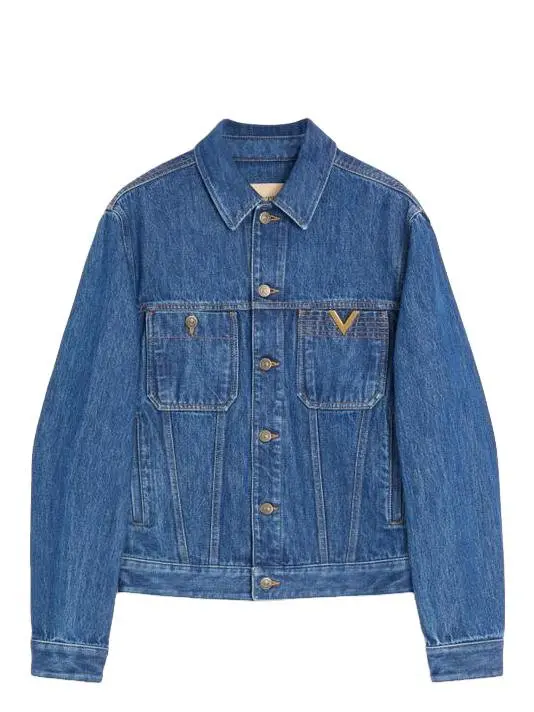 Valentino Garavani Vgold Denim Jacket - Blue
