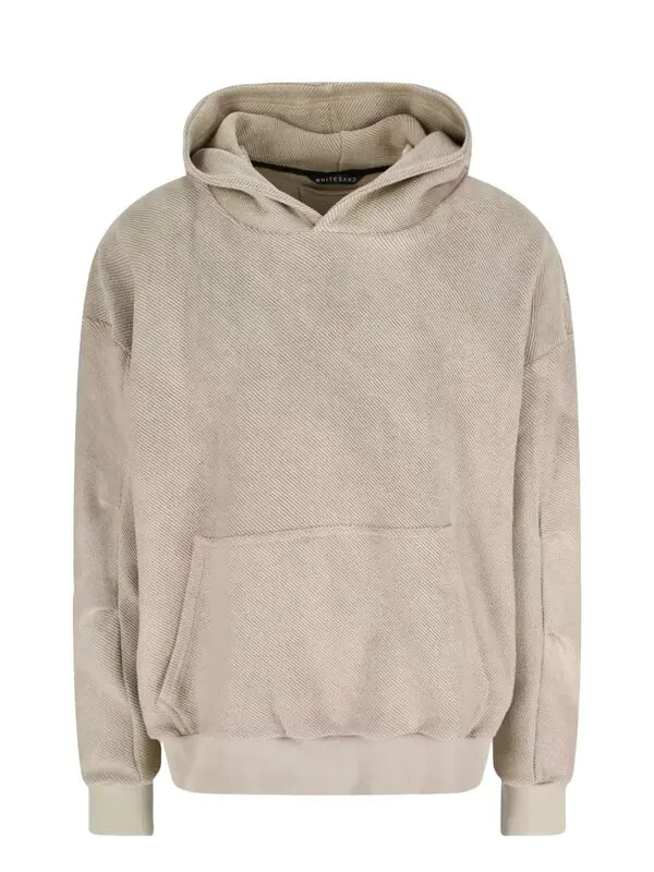 WHITE SAND Hooded Sweatshirt With Kangaroo Pocket - Neutrals