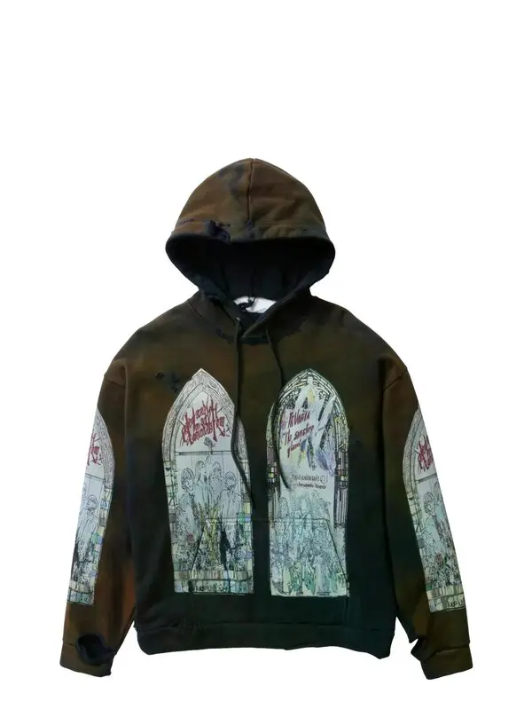 WHO DECIDES WAR BY EV BRAVADO Graphic Hoodie - Brown