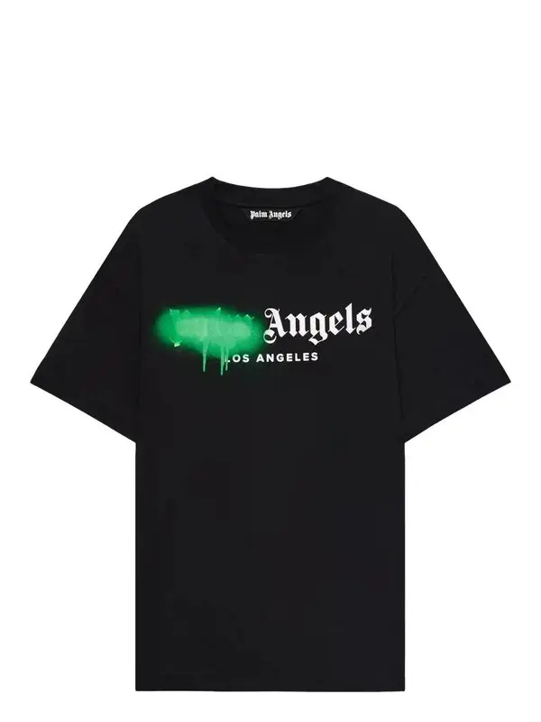 Palm Angels Spray City Los Angeles Dripping Logo T-shirt - Black