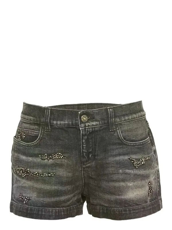 Gucci Denim Embellished Shorts - Grey