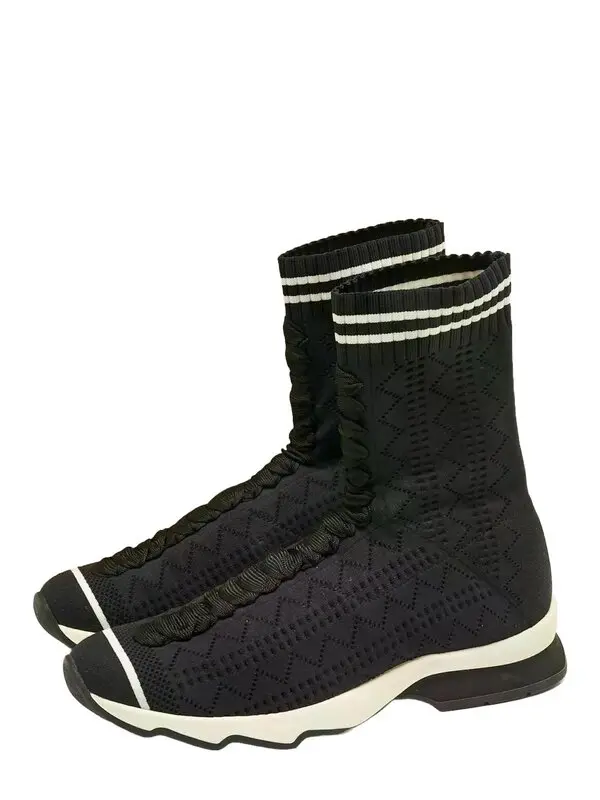 Fendi Knit High-top Sneakers - Blue