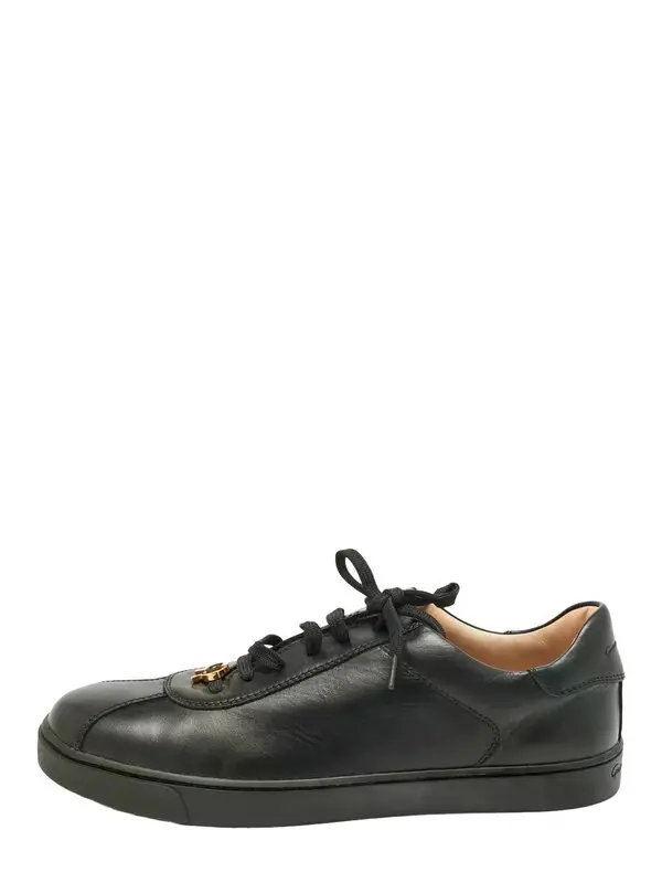 GIANVITO ROSSI Leather Low-top Sneakers - Black