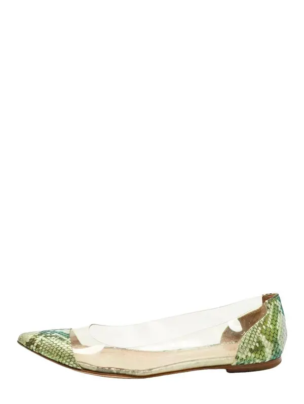 GIANVITO ROSSI Plexi Pointed-toe Pumps - Green