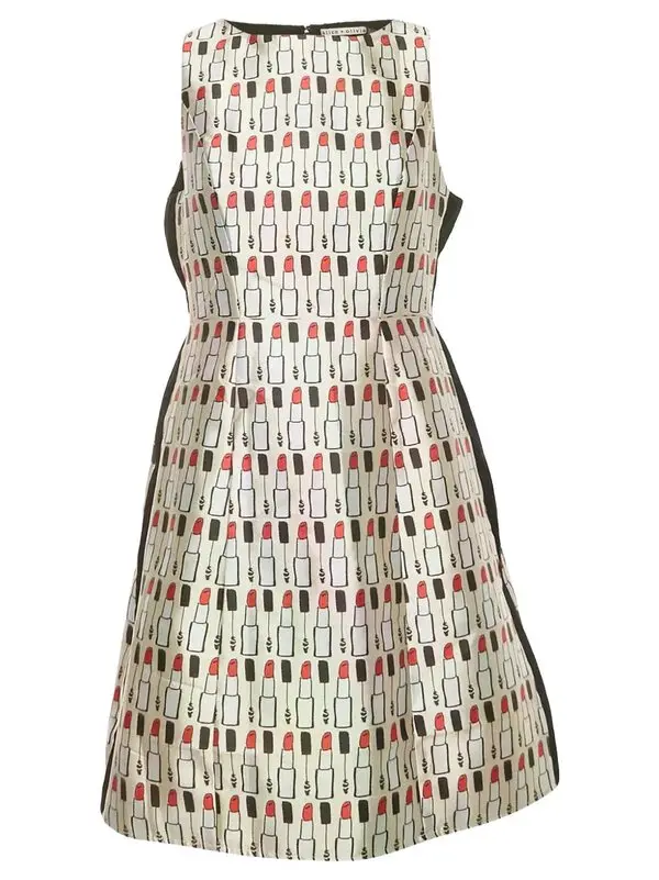 Alice + Olivia Jacquard Lipstick Dress - Neutrals