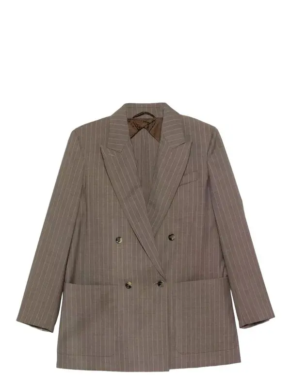 Max Mara Mxmacciaio Pinstripe Double-breasted Blazer - Brown