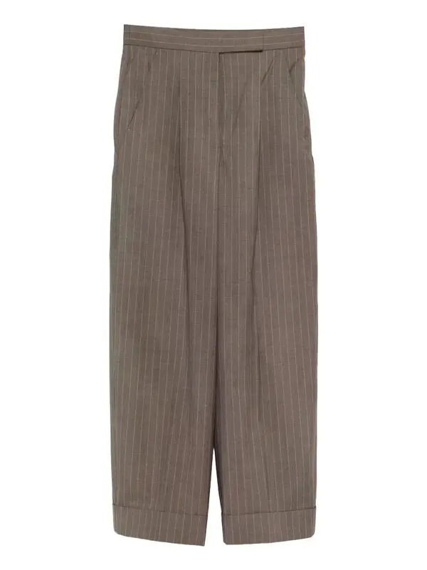 Max Mara Mxmmanetta Pinstriped Pleated Trousers - Brown