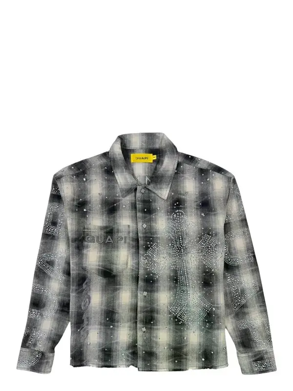 GUAPI Crystal-embellished Plaid Flannel - Black