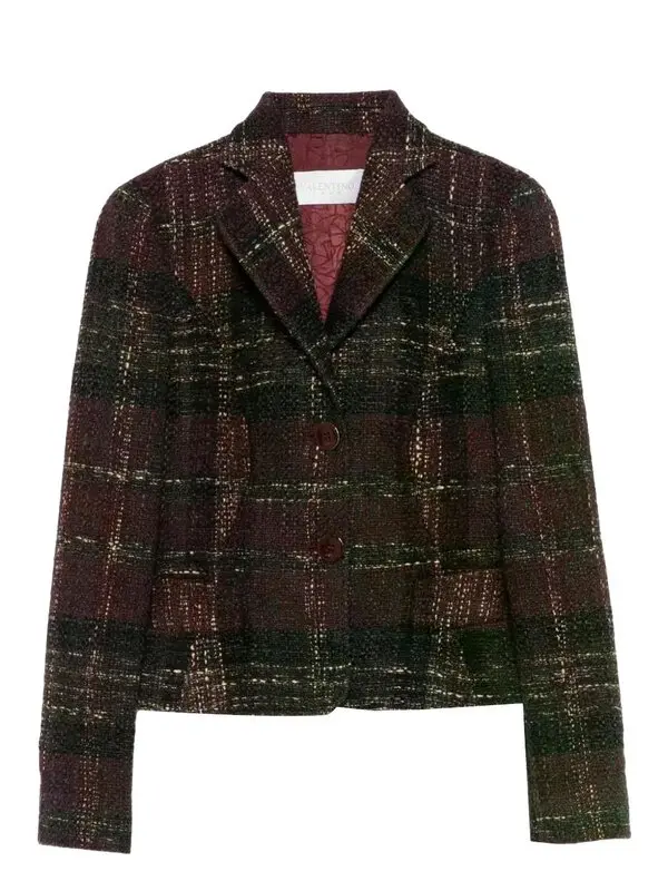 Valentino Garavani Tweed-design Jacket - Red